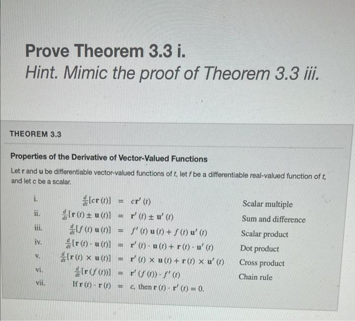 Solved Prove Theorem 3.3i. Hint. Mimic the proof of Theorem | Chegg.com