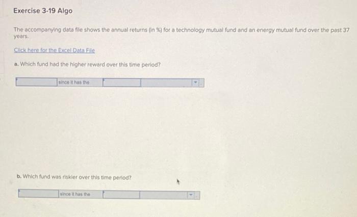The accompanying data file shows the annual returns | Chegg.com