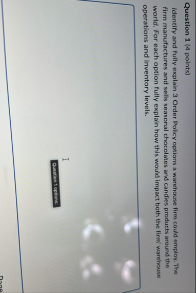 Solved Question 1 (4 ﻿points)Identify and fully explain 3 | Chegg.com
