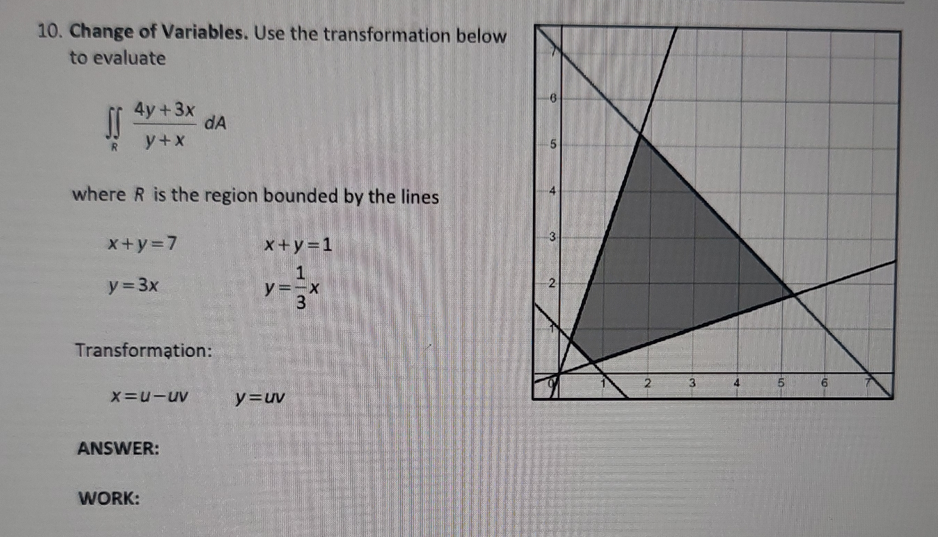 Solved Change of Variables. Use the transformation below to | Chegg.com