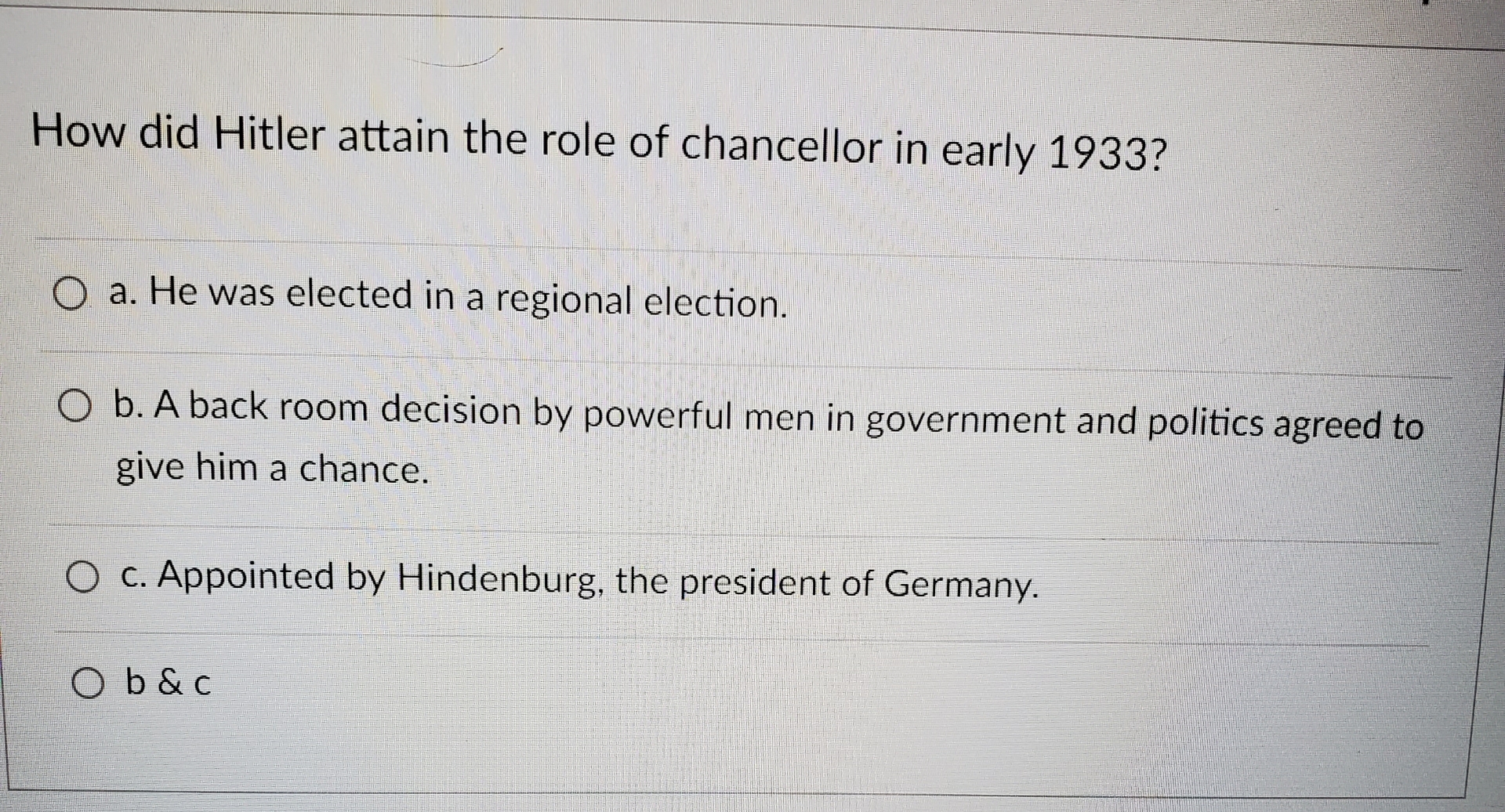 Solved How did Hitler attain the role of chancellor in early | Chegg.com