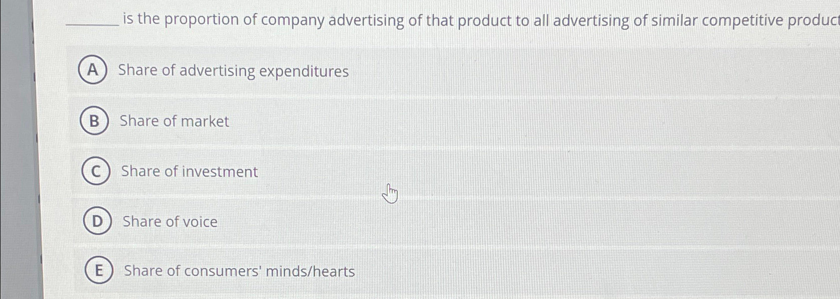 Solved is the proportion of company advertising of that | Chegg.com