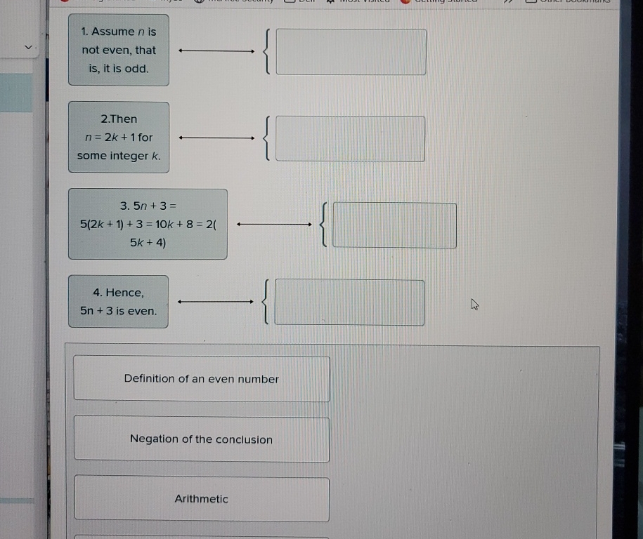 Solved Assume n ﻿is not even, that is, ﻿it is | Chegg.com