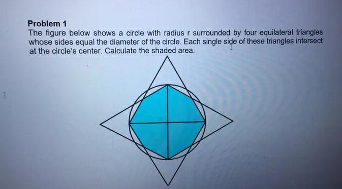 Solved Problem 1 The figure below shows a circle with radius | Chegg.com