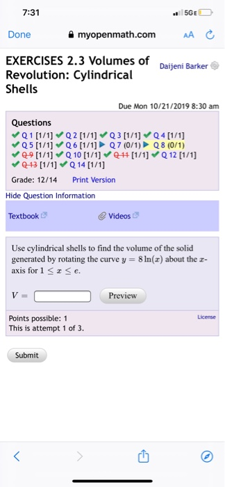 Solved 7:31 ..5GED Done - myopenmath.com АА С EXERCISES 2.3 | Chegg.com