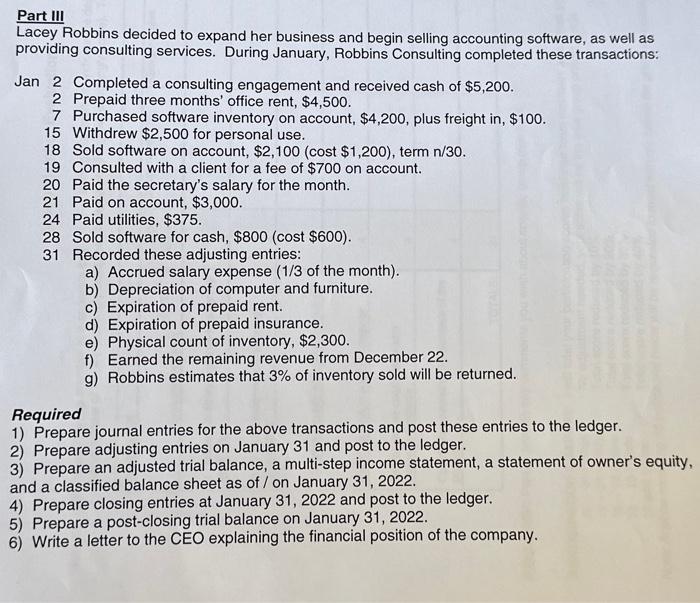 Lacey Robbins decided to expand her business and | Chegg.com