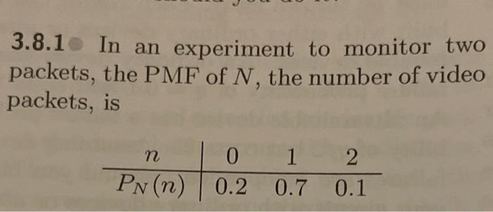 3.8.1 In an experiment to monitor two packets, the | Chegg.com