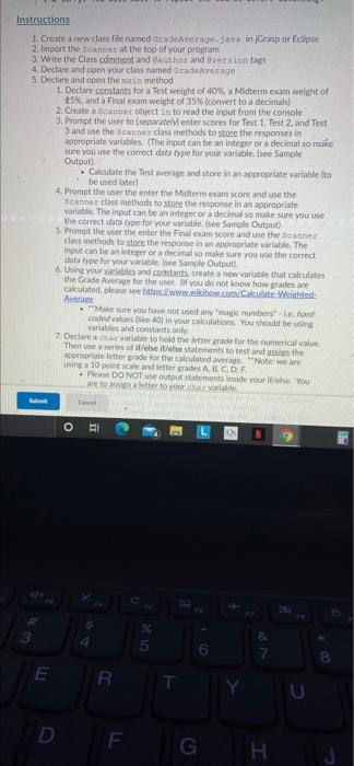 Solved Programming Project 2: Chapters 3 Grade Average | Chegg.com