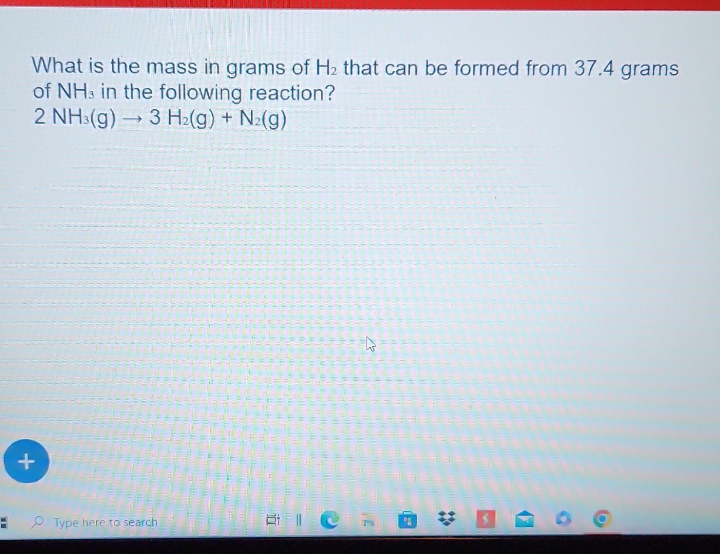 Solved What is the mass in grams of H2 that can be formed | Chegg.com
