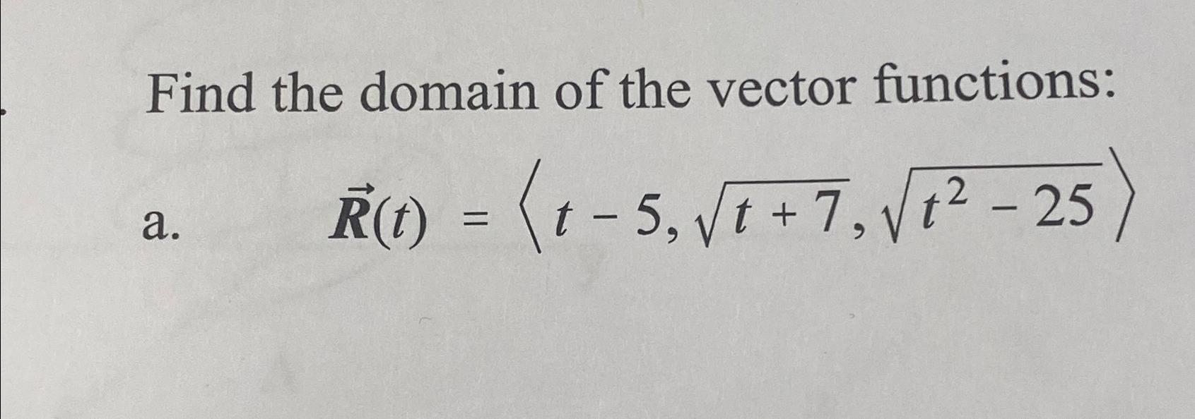 Solved Find the domain of the vector functions:a. | Chegg.com