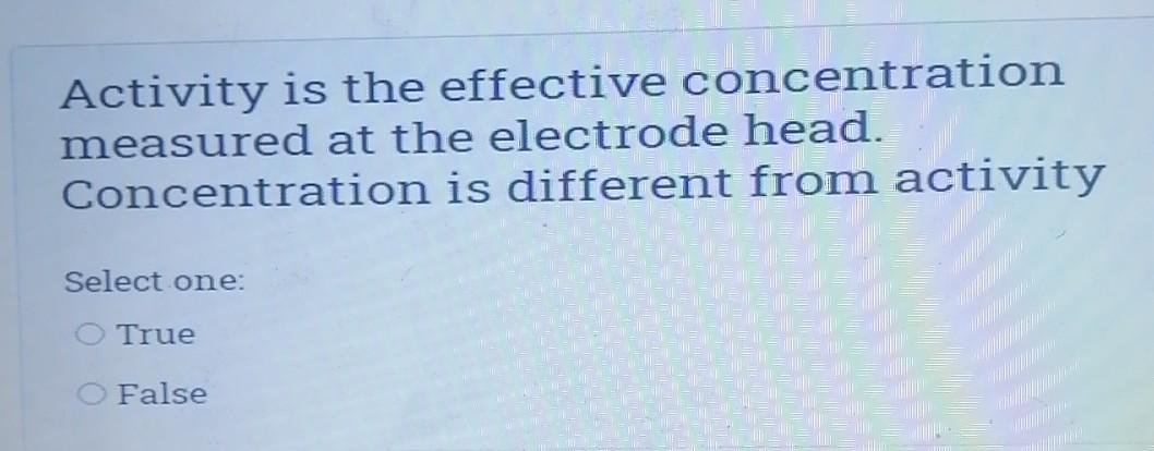 Solved Activity is the effective concentration measured at | Chegg.com