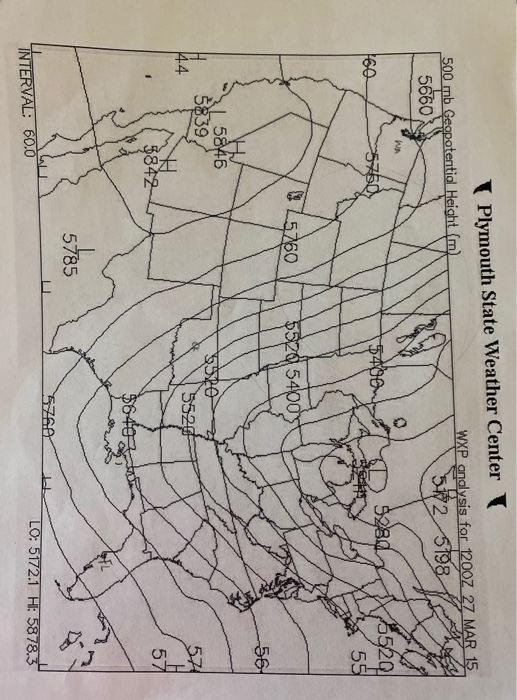 Solved 1) On the map, locate one trough and one ridge by | Chegg.com