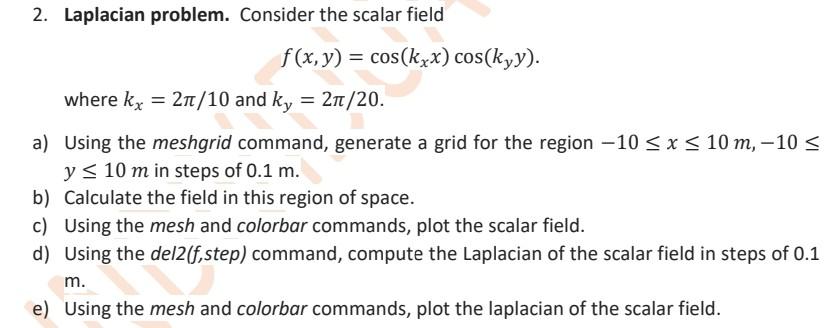 Solved 2. Laplacian problem. Consider the scalar field | Chegg.com