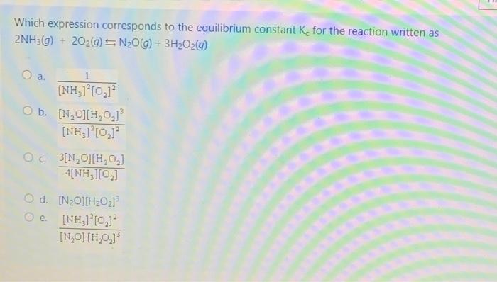 Solved Which expression corresponds to the equilibrium | Chegg.com