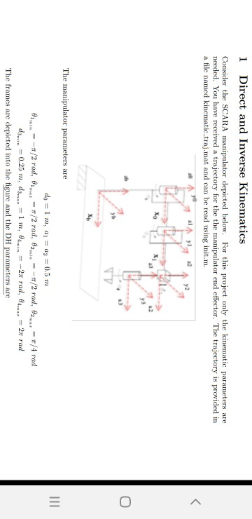 1 Direct and Inverse Kinematics Consider the SCARA | Chegg.com