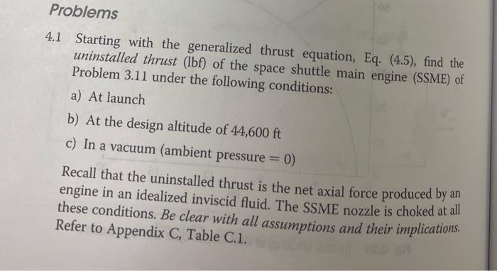 4.1 Starting with the generalized thrust equation, | Chegg.com