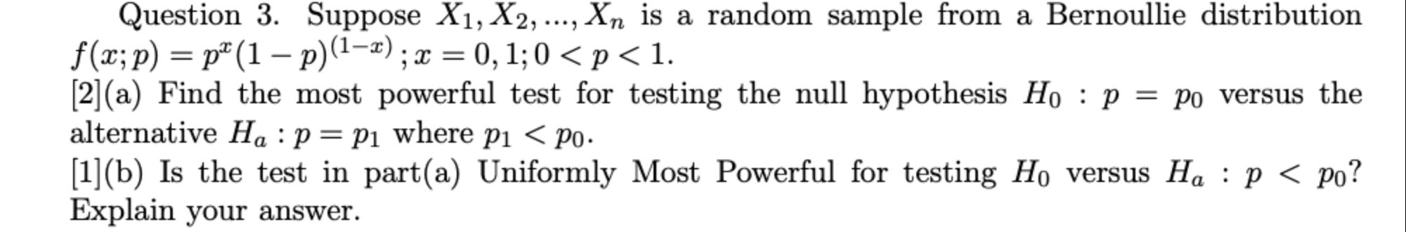 Solved Question 3. ﻿Suppose x1,x2,dots,xn ﻿is a random | Chegg.com