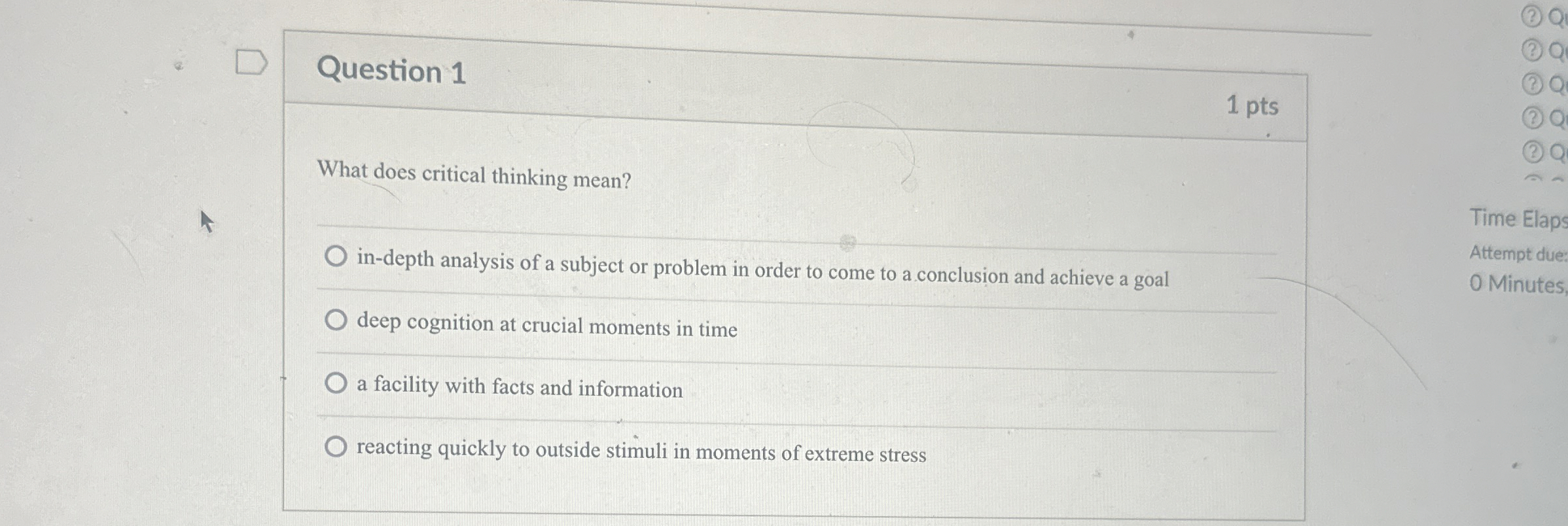 Solved Question 11 ﻿ptsWhat does critical thinking | Chegg.com