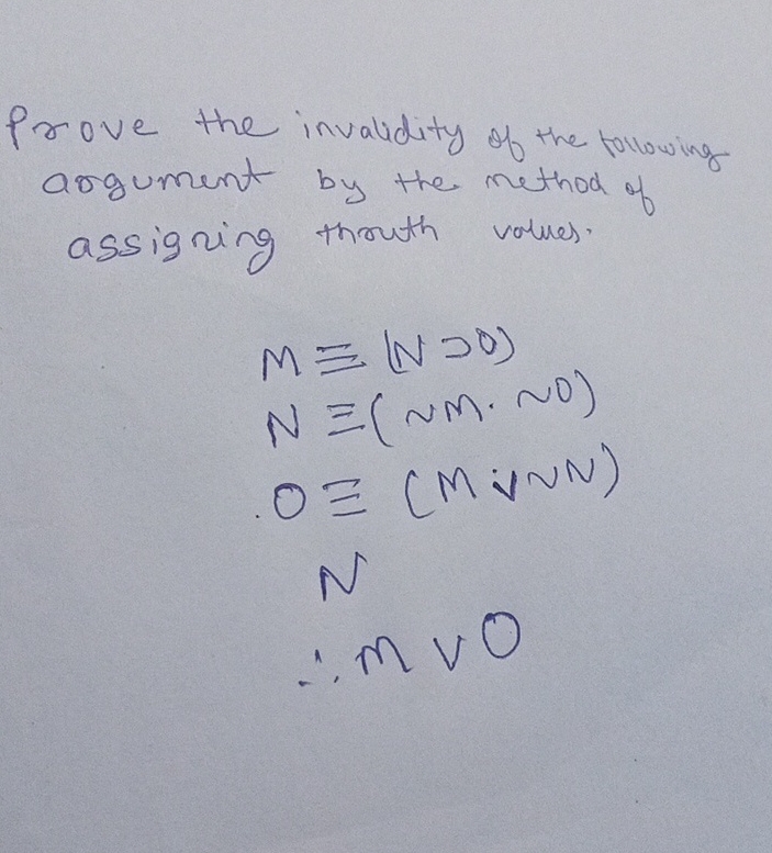 Solved Prove the invalidity of the following argument by the | Chegg.com
