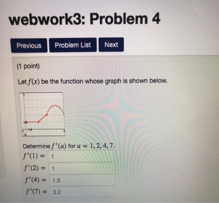 Solved webwork3: Problem 4 Previous Problem List Next (1 | Chegg.com