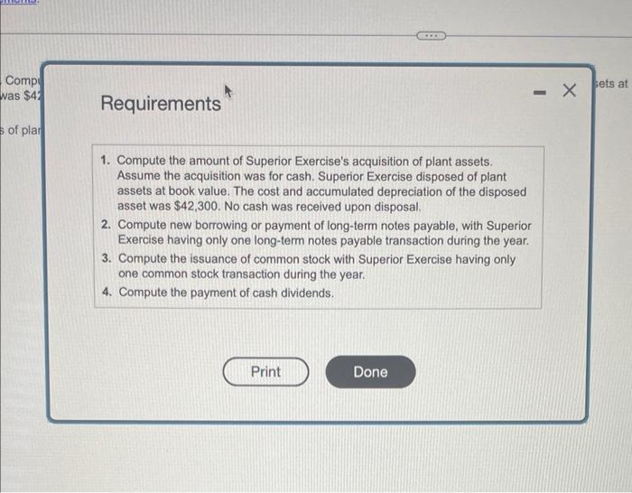 Solved Requirements 1. Compute the amount of Superior | Chegg.com