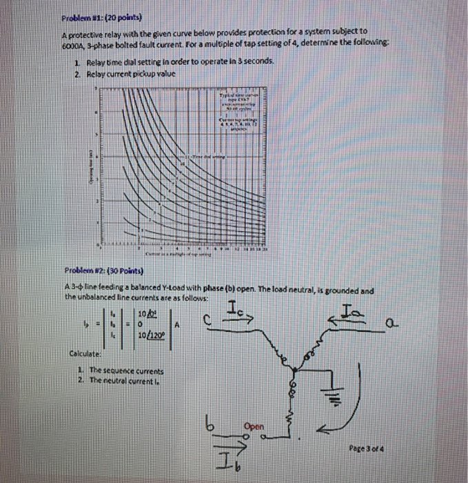 Solved Problem #1: (20 points) A protective relay with the | Chegg.com