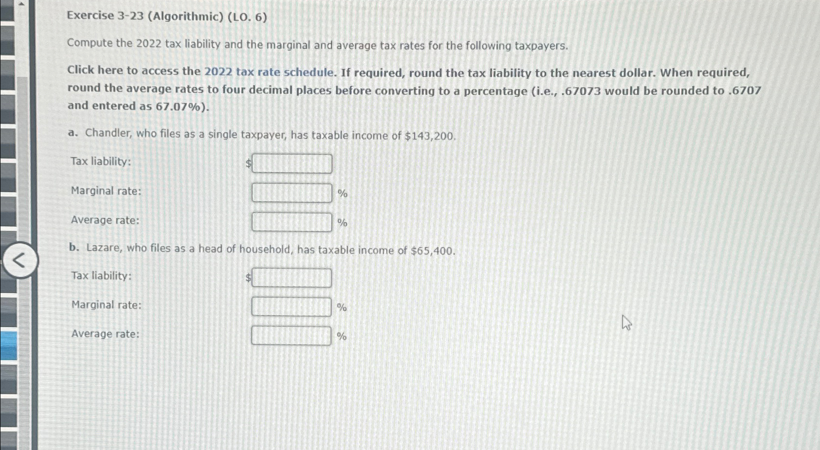 Exercise 3-23 (Algorithmic) (L0.6)Compute the 2022 | Chegg.com