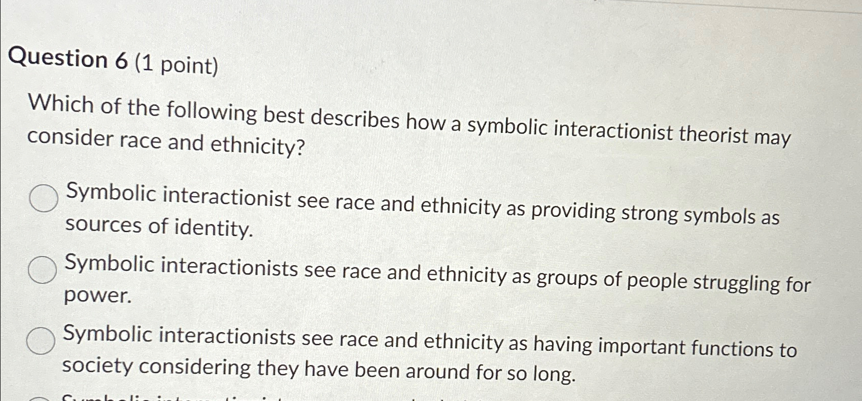 Solved Question 6 (1 ﻿point)Which of the following best | Chegg.com