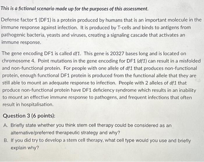 Solved Defense factor 1 (DF1) is a protein produced by | Chegg.com