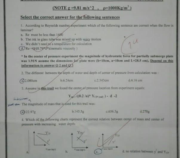 Solved Select the correct answer for the following sentences | Chegg.com