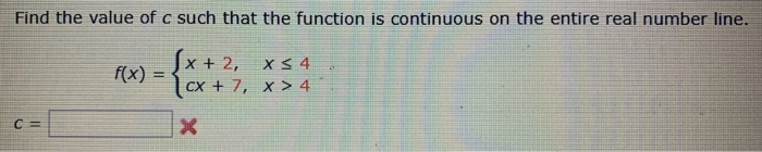 Solved Find the value of c such that the function is | Chegg.com