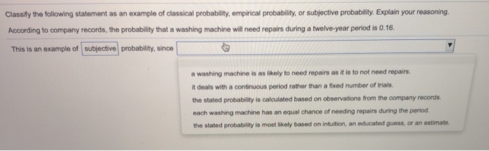 Solved Classify the following statement as an example of | Chegg.com