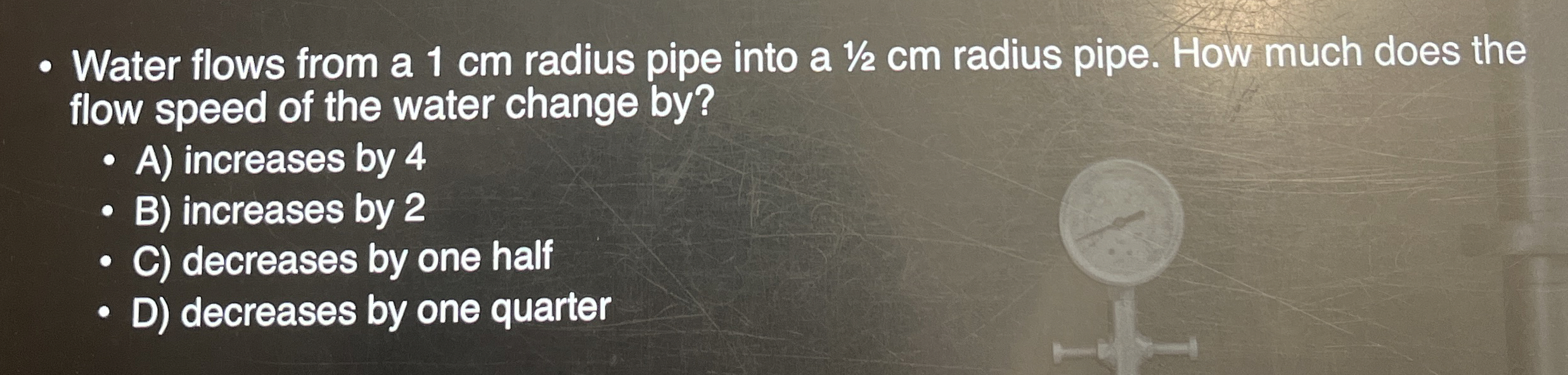 Solved Water flows from a 1 ﻿cm radius pipe into a 12cm | Chegg.com
