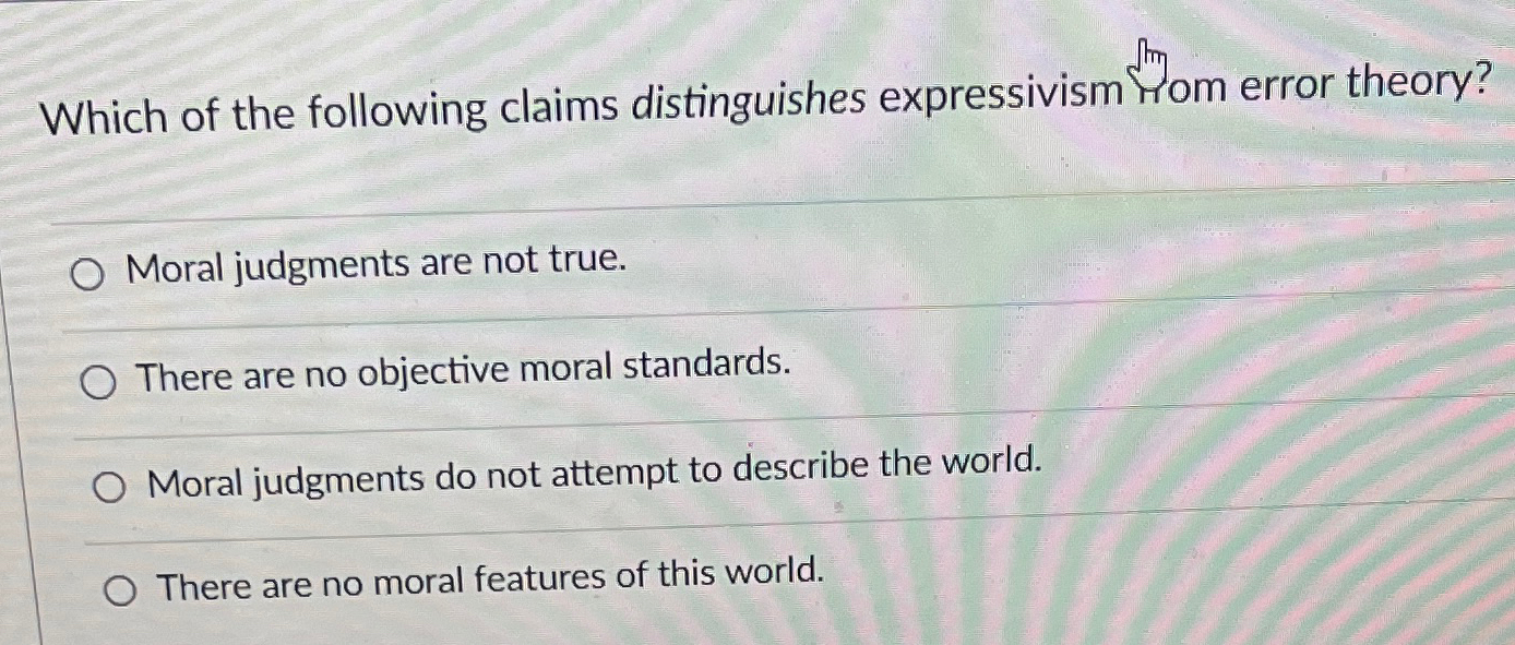 Solved Which of the following claims distinguishes | Chegg.com