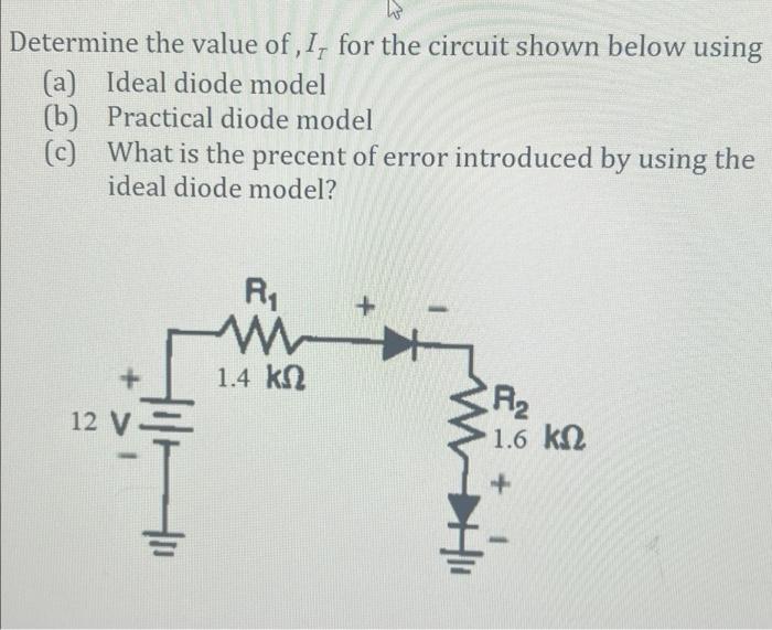 Solved Determine the value of, I, for the circuit shown | Chegg.com