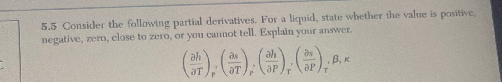 Solved 5.5 ﻿Consider the following partial derivatives. For | Chegg.com