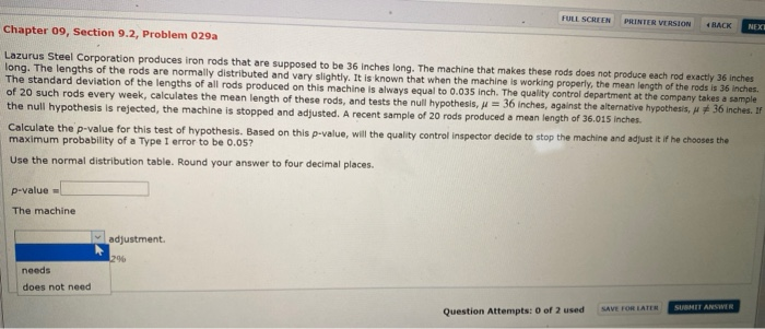 Solved FULL SCREEN PRINTER VERSION RACK NEXT Chapter 09, | Chegg.com