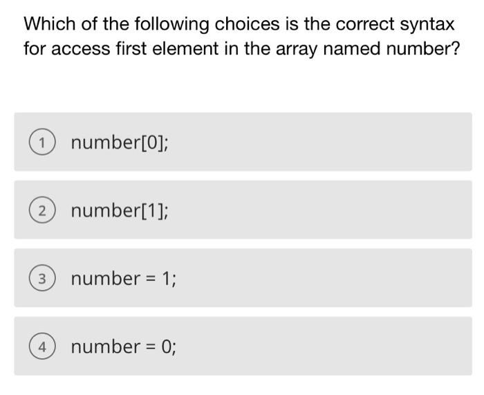 Solved Which of the following choices is the correct syntax | Chegg.com