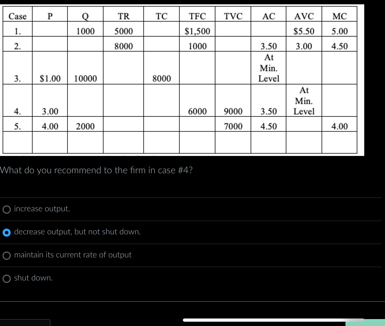 Solved What do you recommend to the firm in case #4?increase | Chegg.com