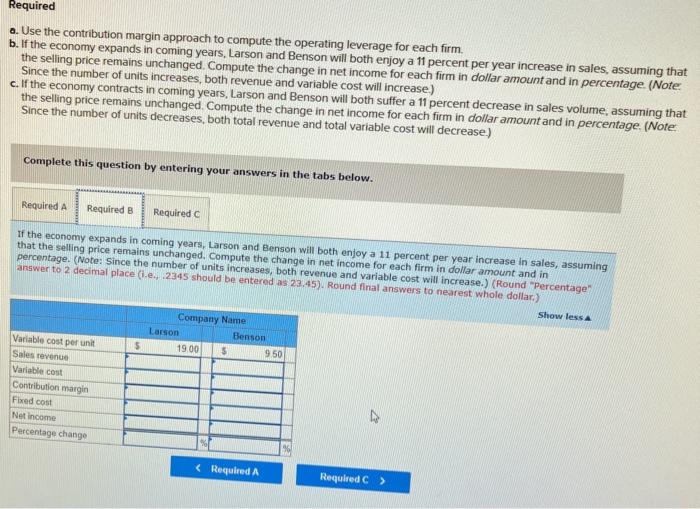 Solved Problem 11-27A (Algo) Analyzing operating leverage LO | Chegg.com