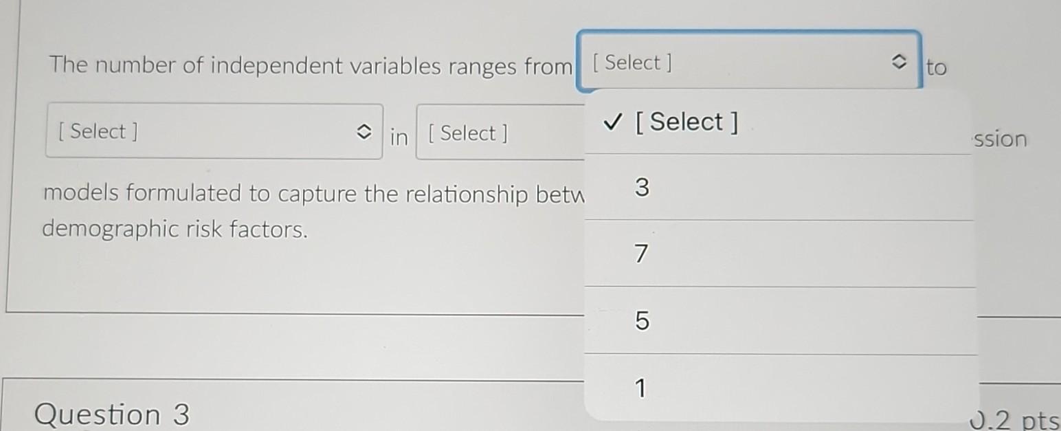 The number of independent variables ranges from to in | Chegg.com