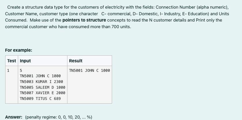 Solved Create a structure data type for the customers of | Chegg.com