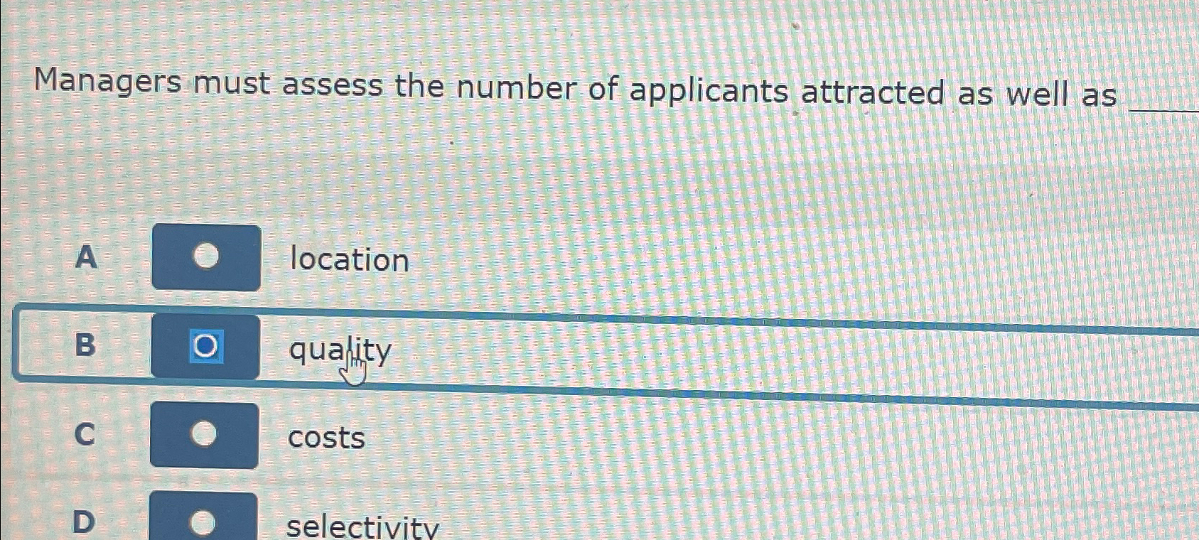 Solved Managers must assess the number of applicants | Chegg.com
