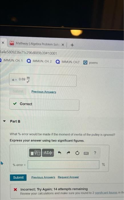Solved An Atwood machine consists of two masses, mA = 65 kg | Chegg.com