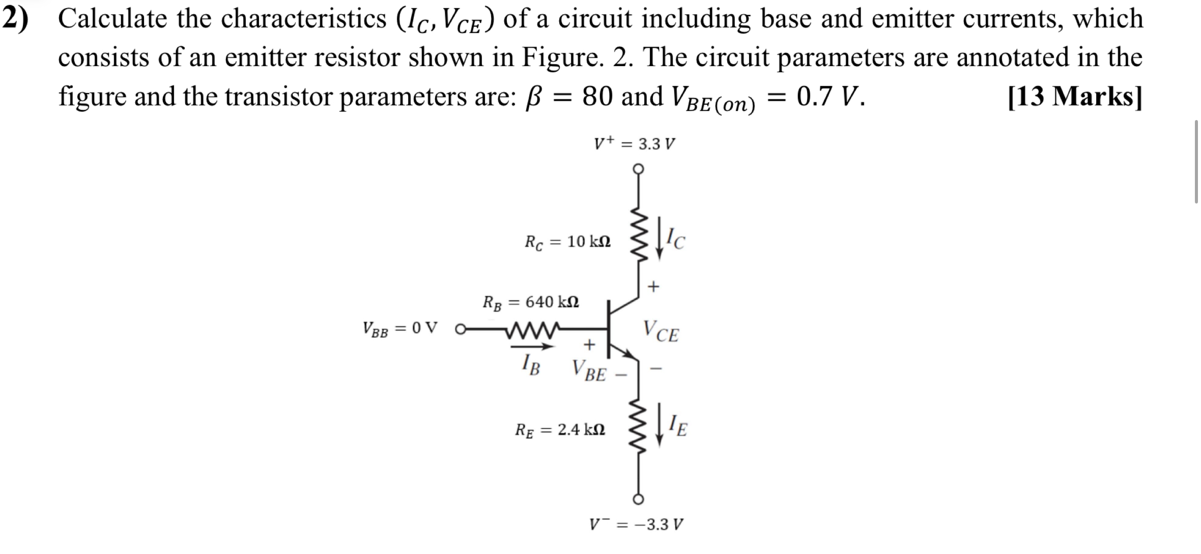 Solved Calculate the characteristics (IC,VCE) ﻿of a circuit | Chegg.com