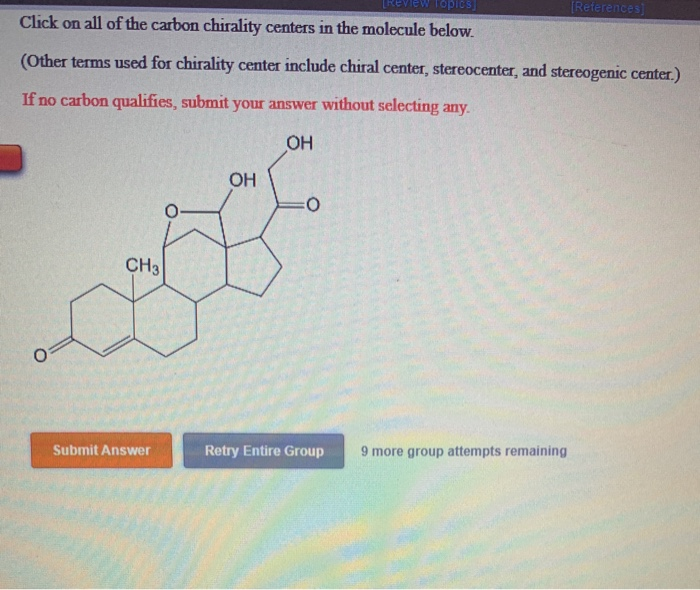 Solved Treferences Click on all of the carbon chirality | Chegg.com