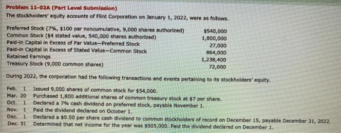 Solved Problem 11-02A (Part Level Submission) The | Chegg.com