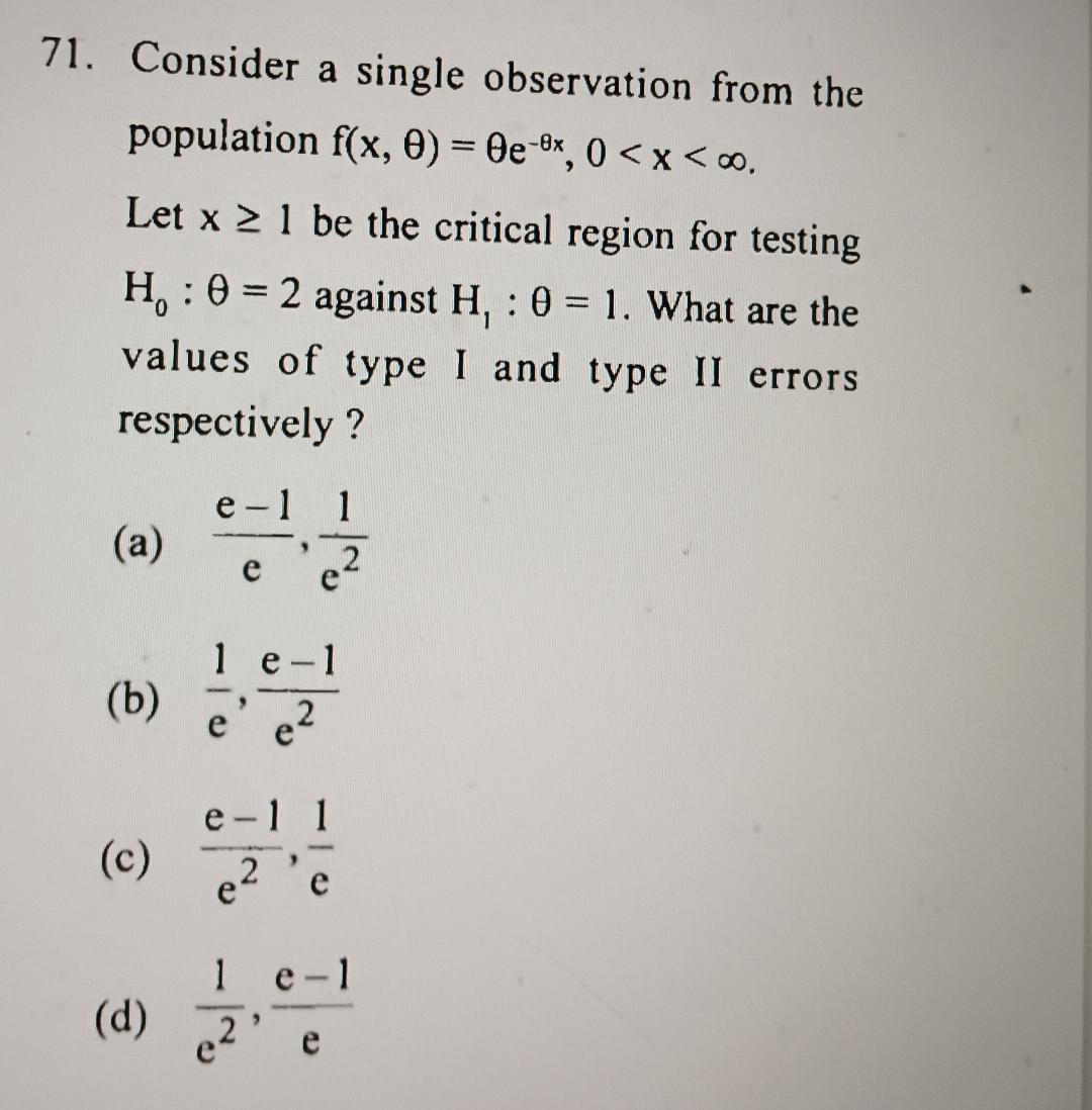 Solved Consider A Single Observation From The Population