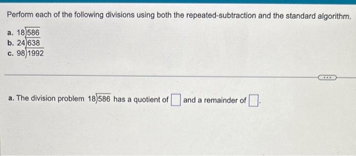Solved Perform each of the following divisions using both | Chegg.com