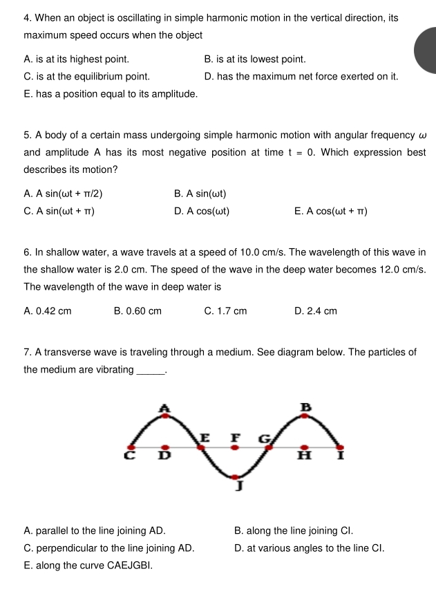 Solved When an object is oscillating in simple harmonic | Chegg.com